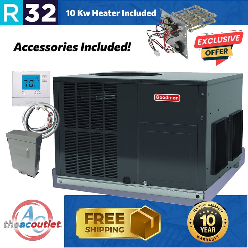 Goodman 5 Ton 13.4 SEER2 R-32 Package Heat Pump w/Heater & Kit (Multi ...