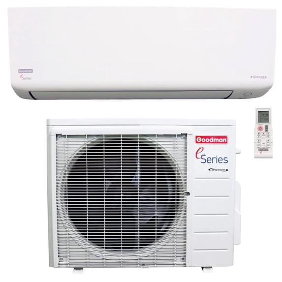 Goodman E-Series 12,000 BTU Wall Mounted Mini-Split Heat Pump System ...