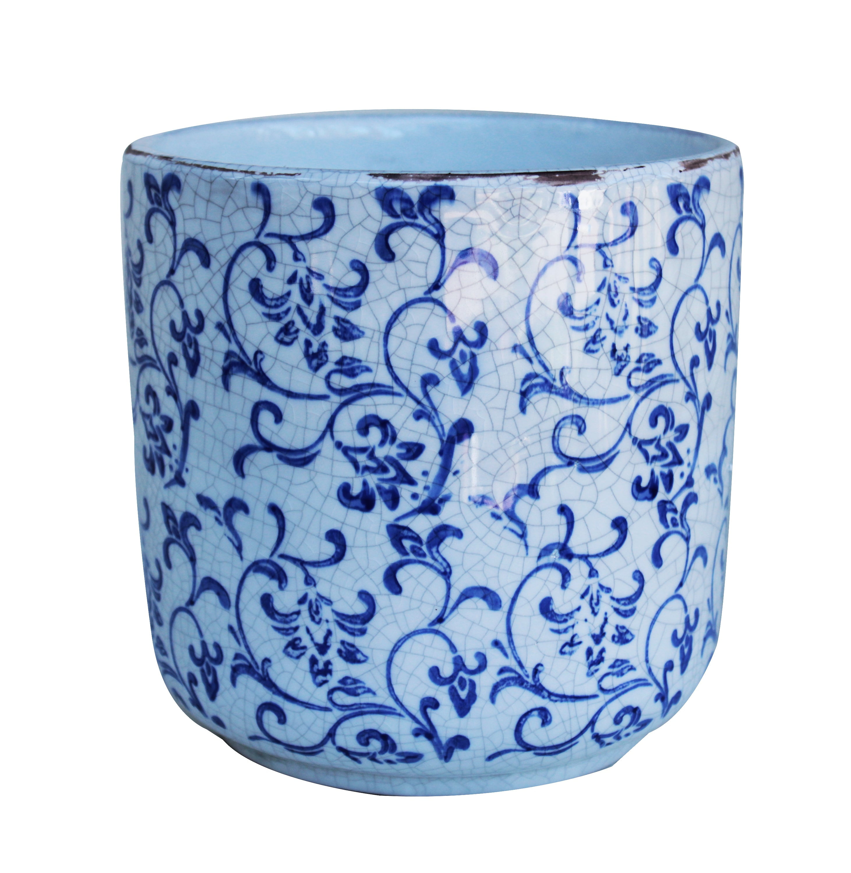 Elegant Old World Blue and White Glazed Pottery: Outdoor Ceramic ...
