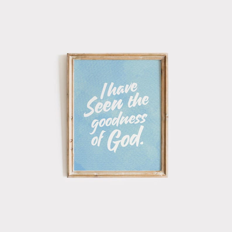 Goodness Of God Light Blue Wall Art Christian Prints Bible Verse Wall ...