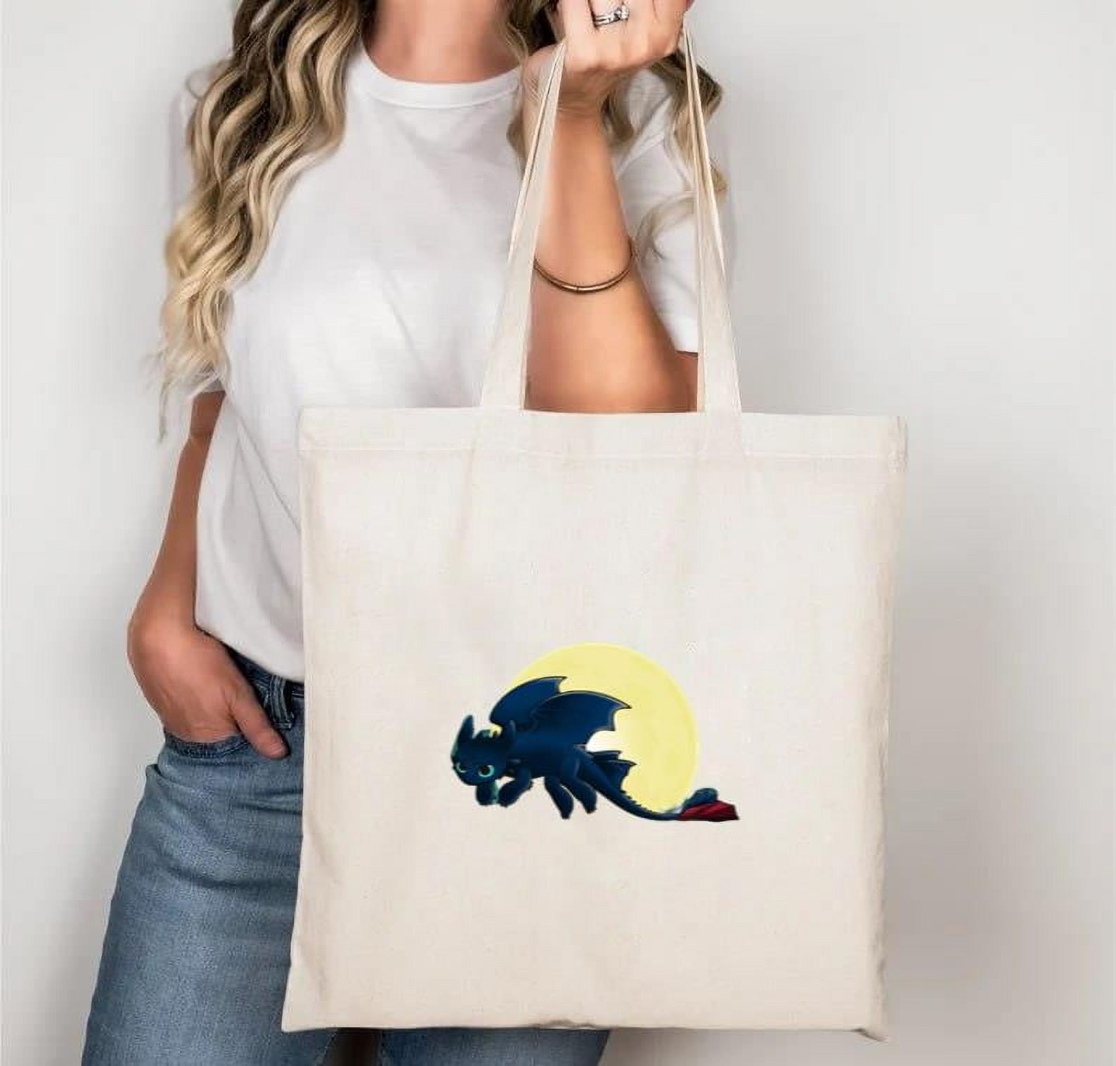 Goodnight Fury Tote Bag with Cute Dragon Art for Fantasy Creature Fans ...