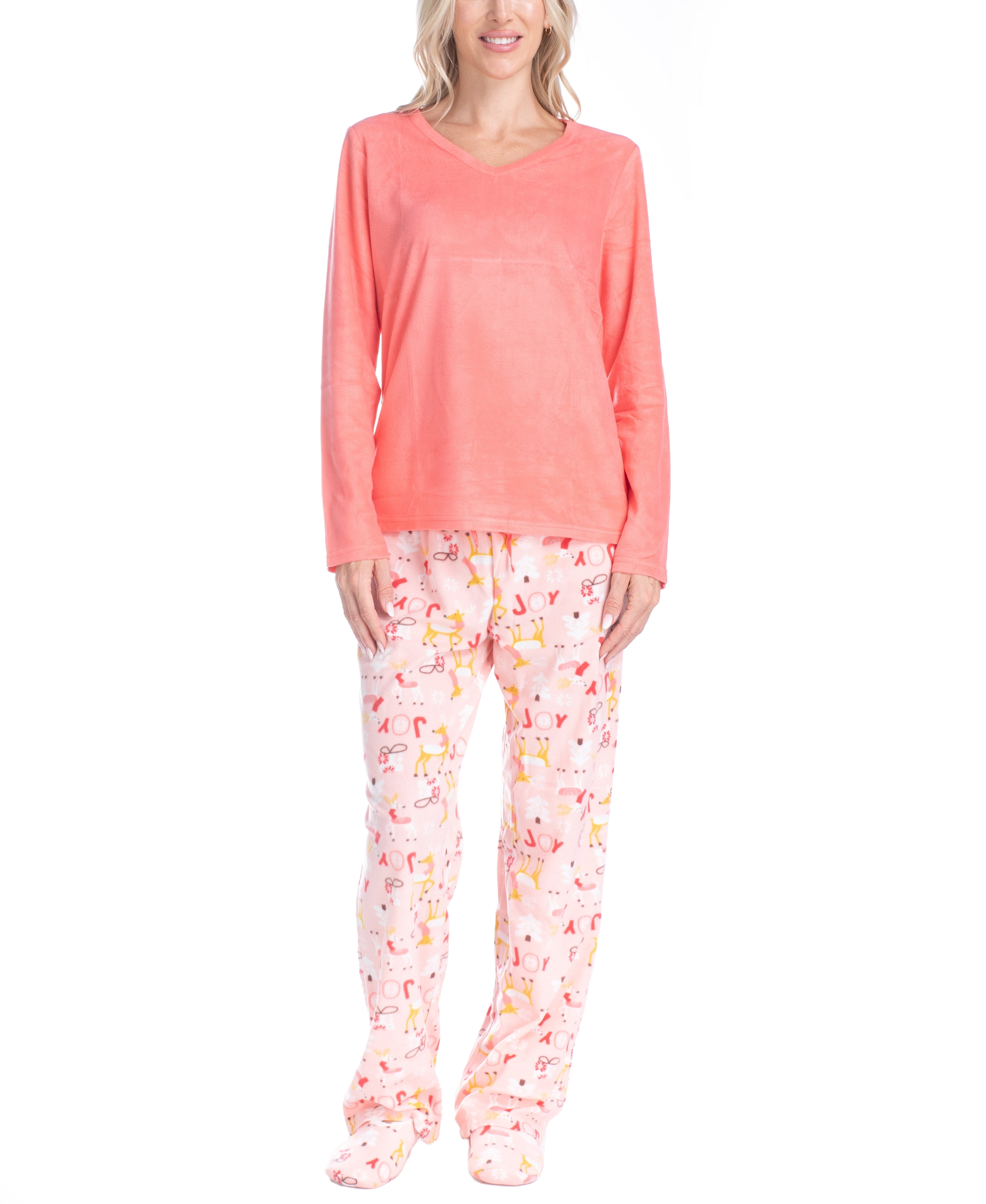 Goodnight Kiss Women's 3 Piece Pajama Set - Matching Slippers, Long ...