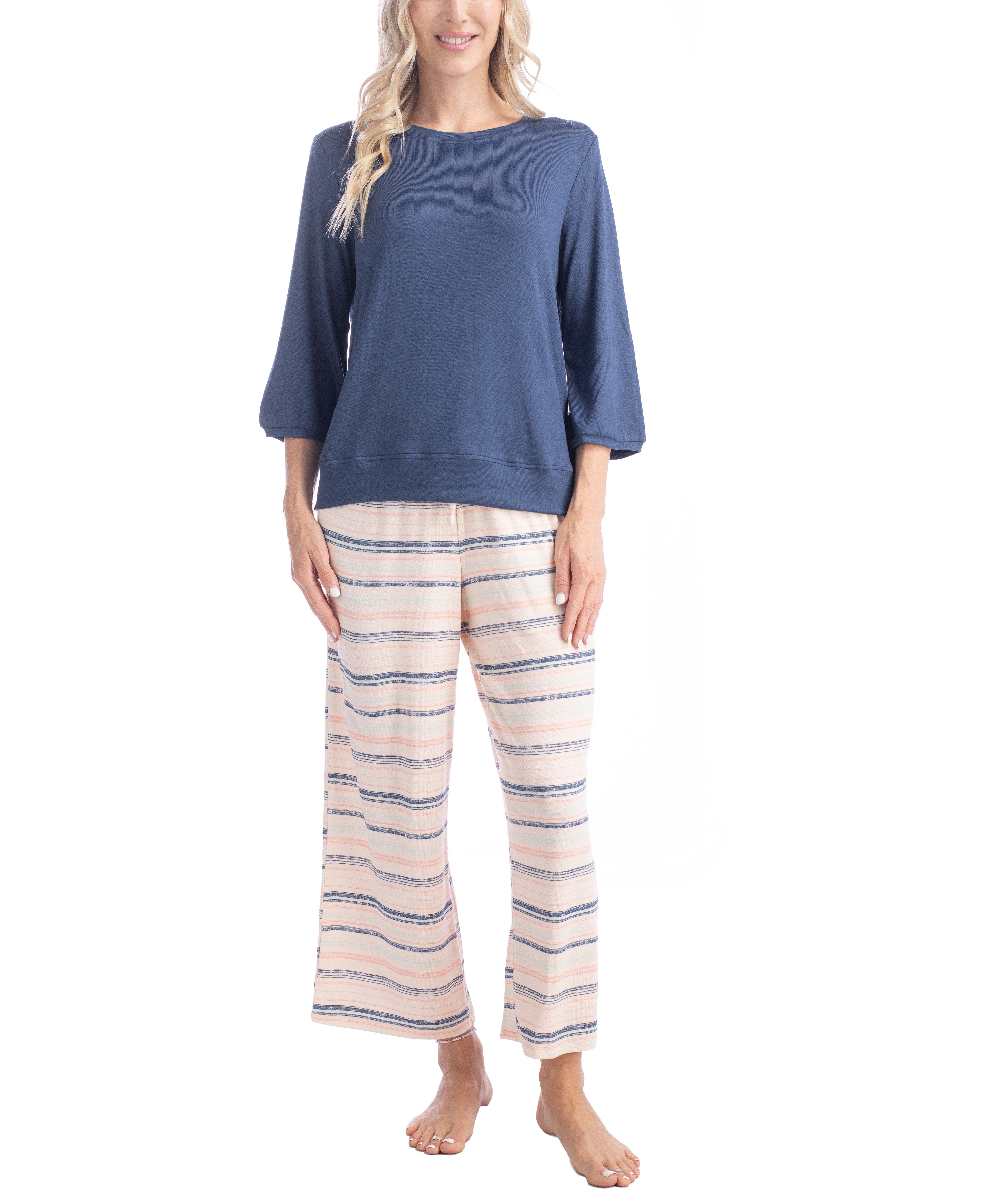 Goodnight Kiss Women's Fall Fable Pajama Set, Butter Knit 3/4 Sleeve ...
