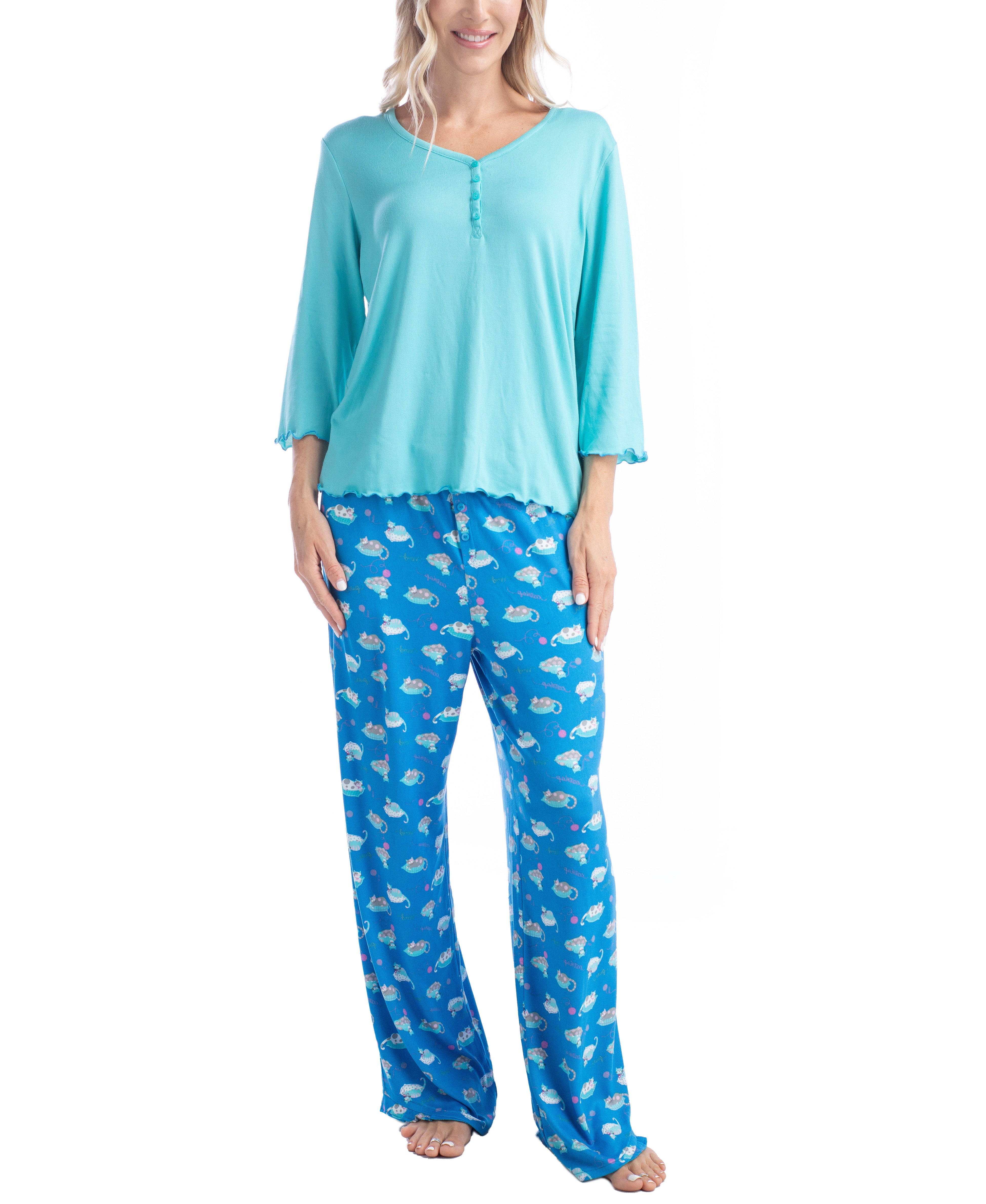 Goodnight Kiss Twilight Tales Dream Knit 3/4 Sleeve and Pants Pajama ...