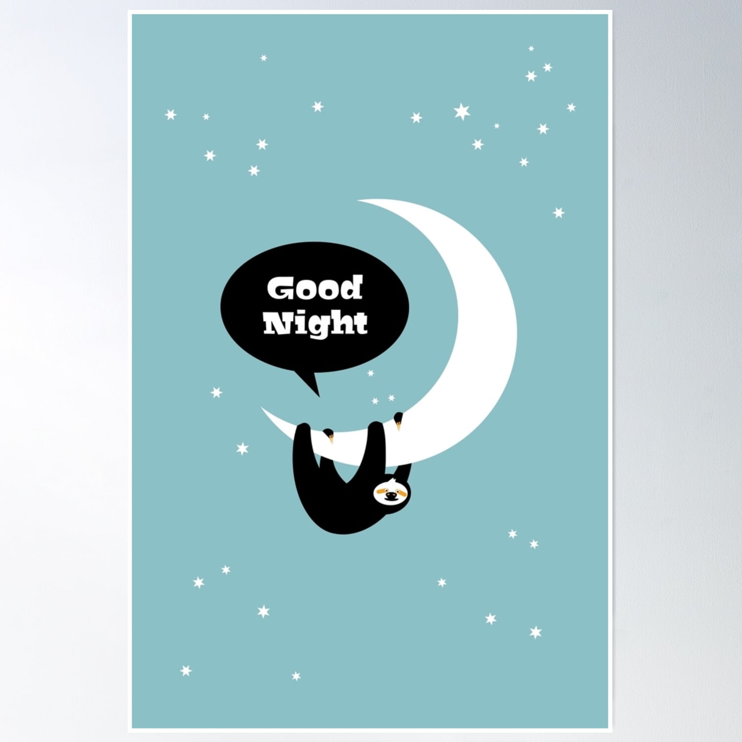 Goodnight! Little Sloth Poster Wall Art, Modern Wall Decor, 8x12 ...