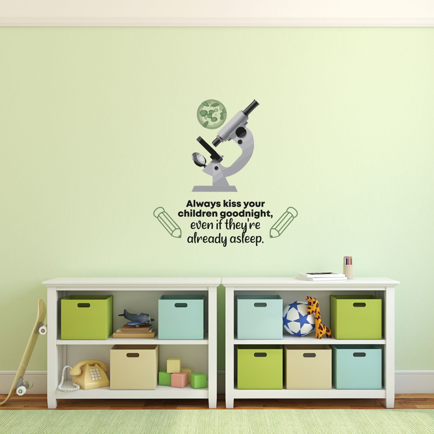 Goodnight Microscope Science Quote Cartoon Quotes Decors Wall Sticker ...