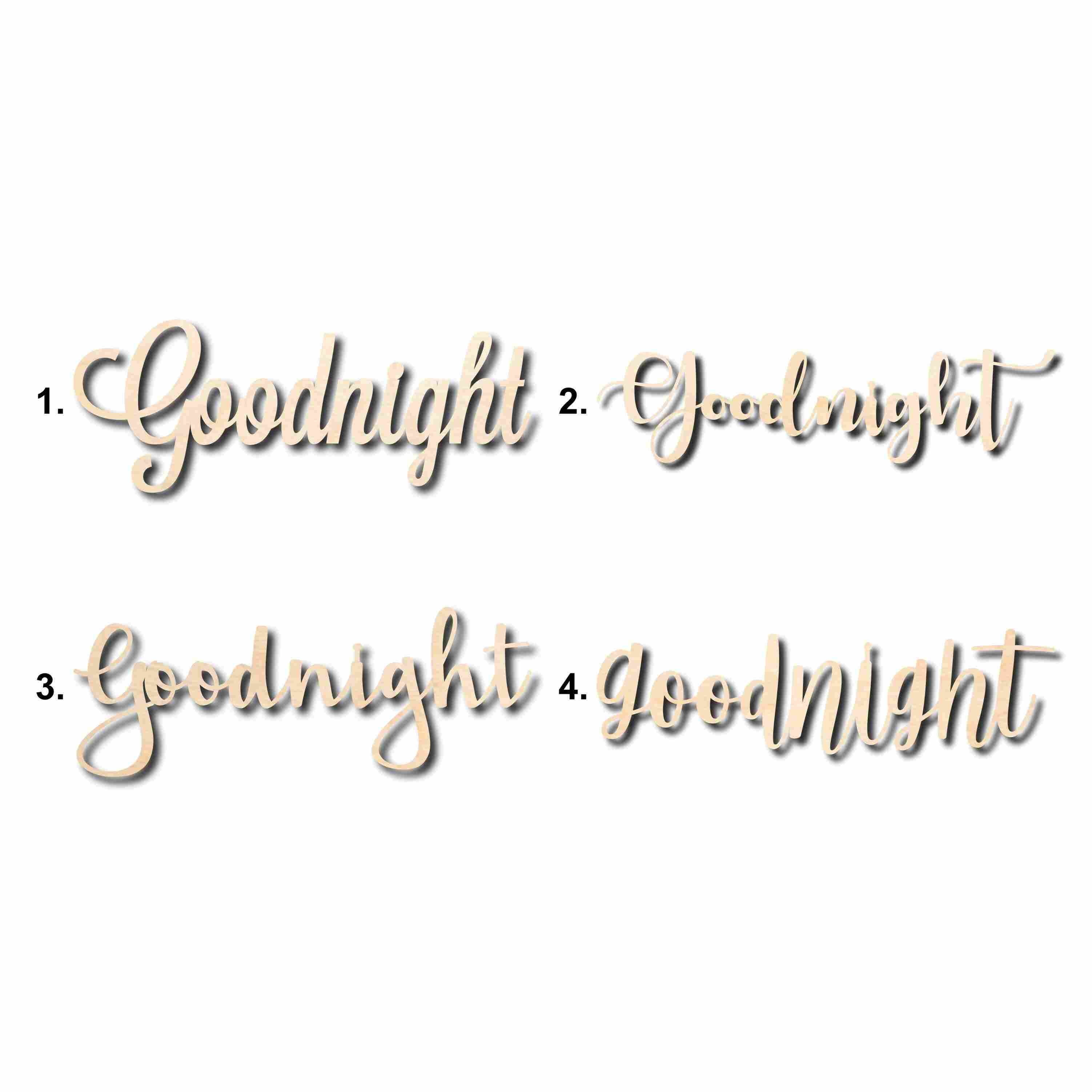Goodnight Sign Unfinished Wood Cutout Home Decor DIY Option 3- 10" Wide ...