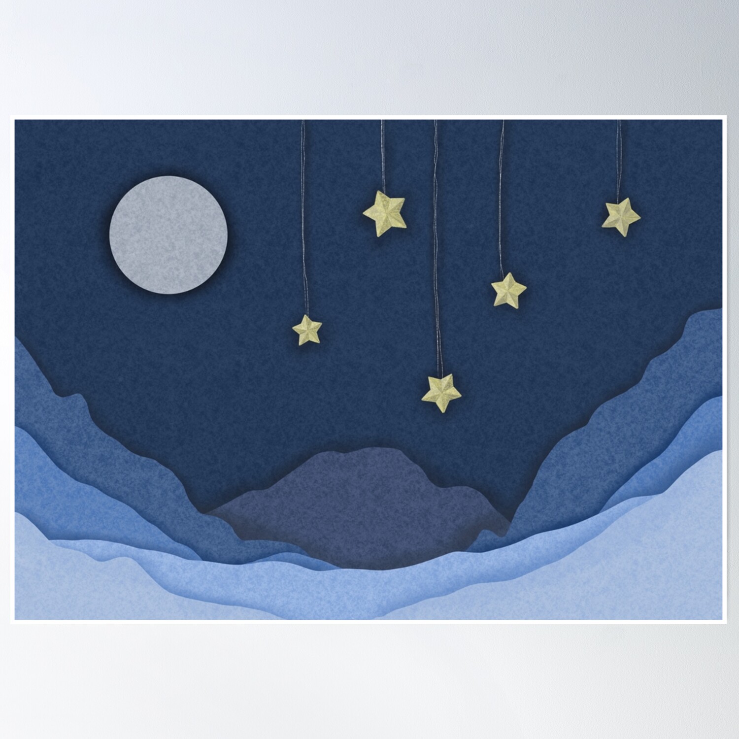 Goodnight Stars And Moon Poster Wall Art, Modern Wall Decor, 24x36 ...