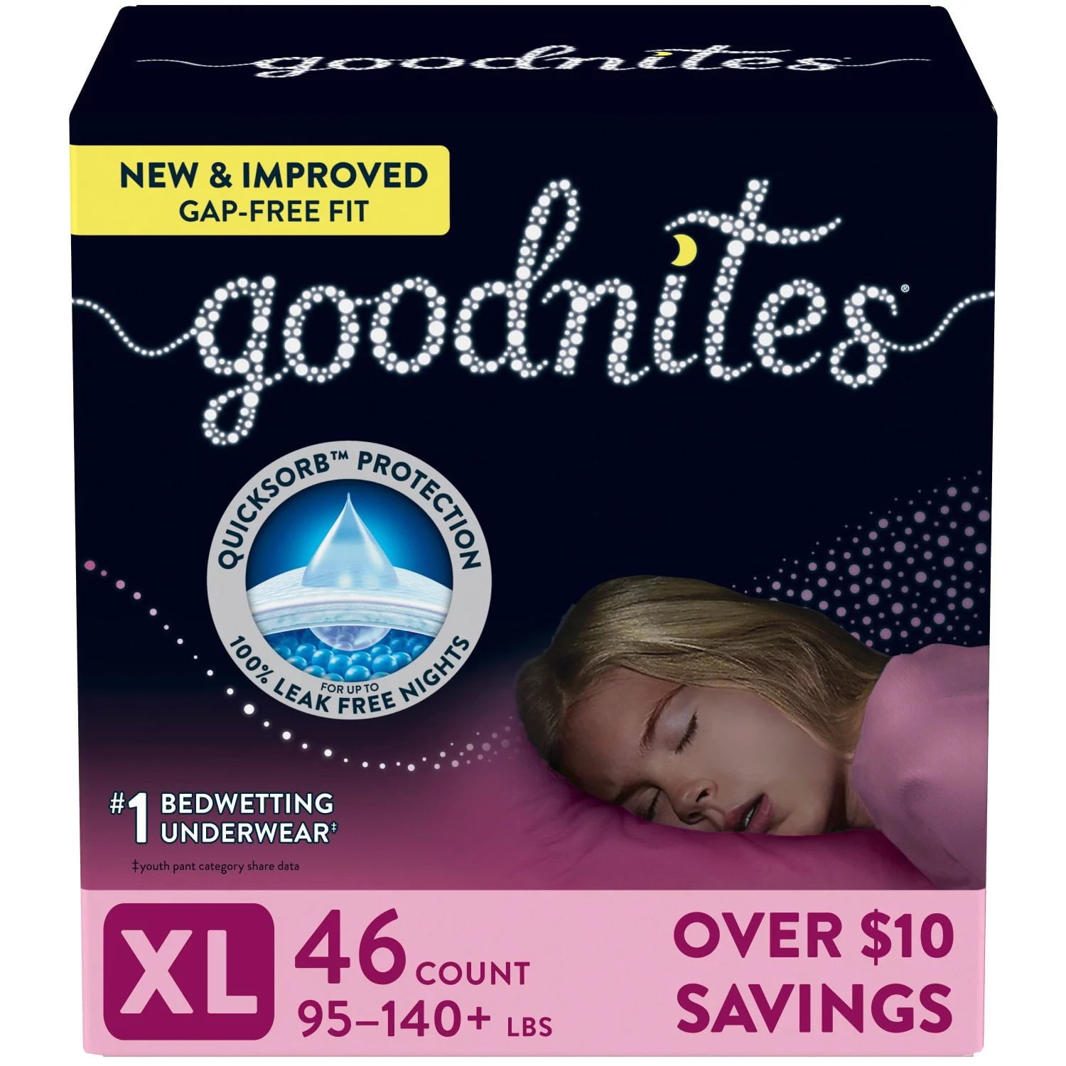 Goodnites Nighttime Bedwetting Underwear for Girls, XL (95-140 Pounds ...