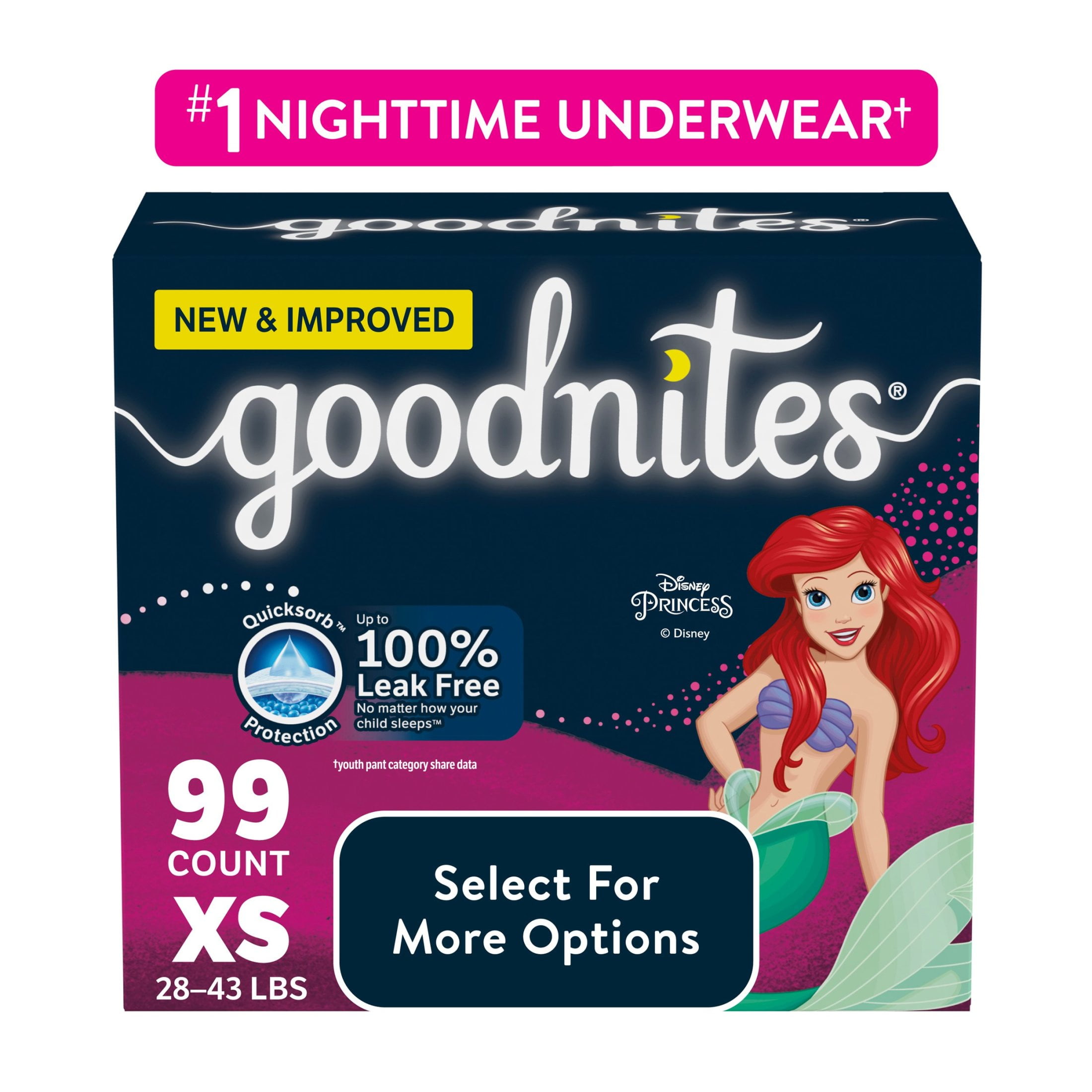 Goodnites Overnight Underwear for Girls, XS, 99 Ct (Select for More ...