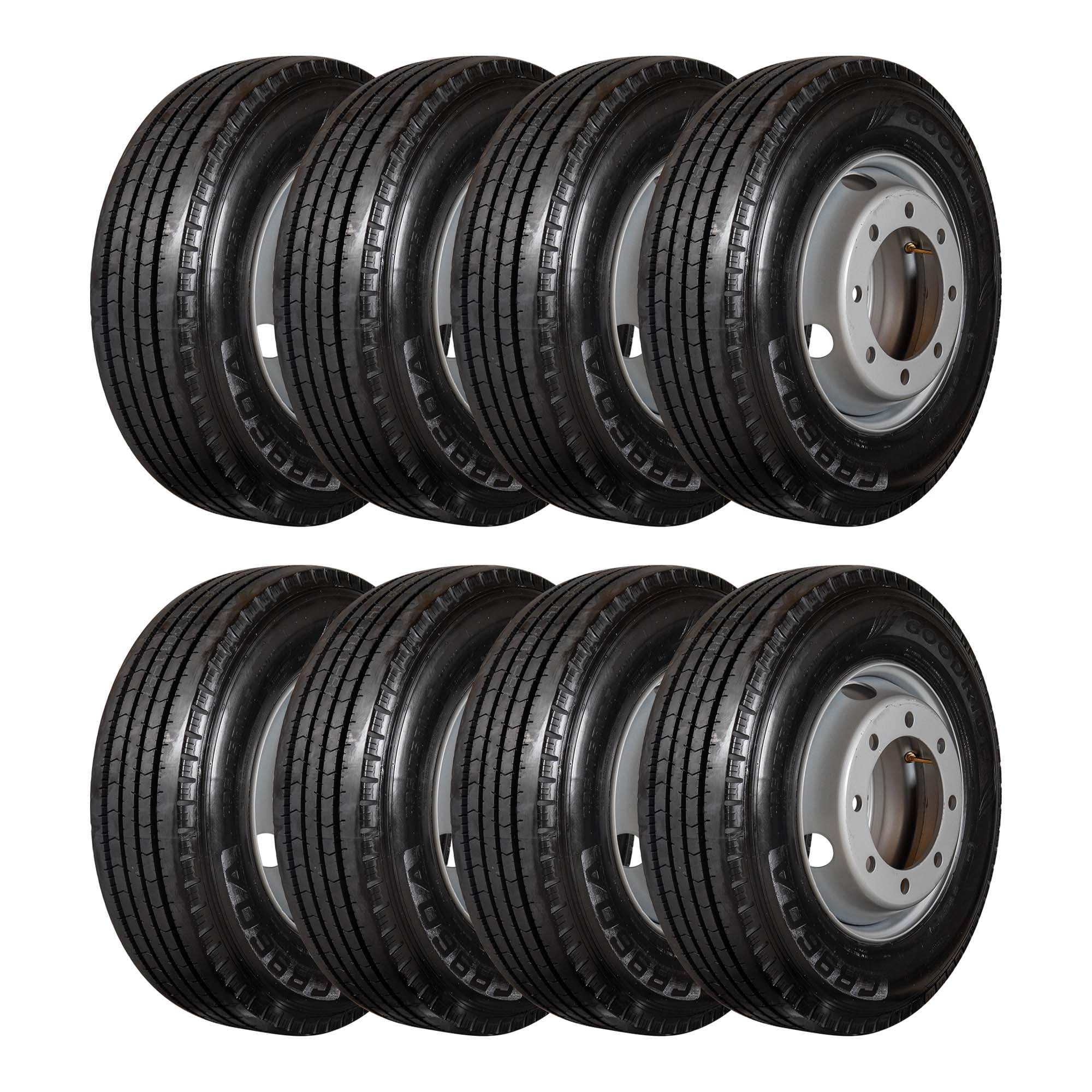 Set of (8) Trailfinder 17.5" 18 ply Dually Radial Trailer Tire & Wheel ...