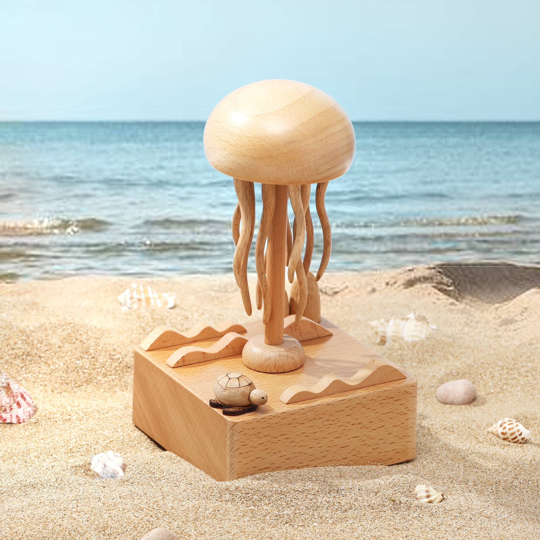 Goodswsw Rechargeable Wooden Jellyfish Music Box, Perfect Home ...