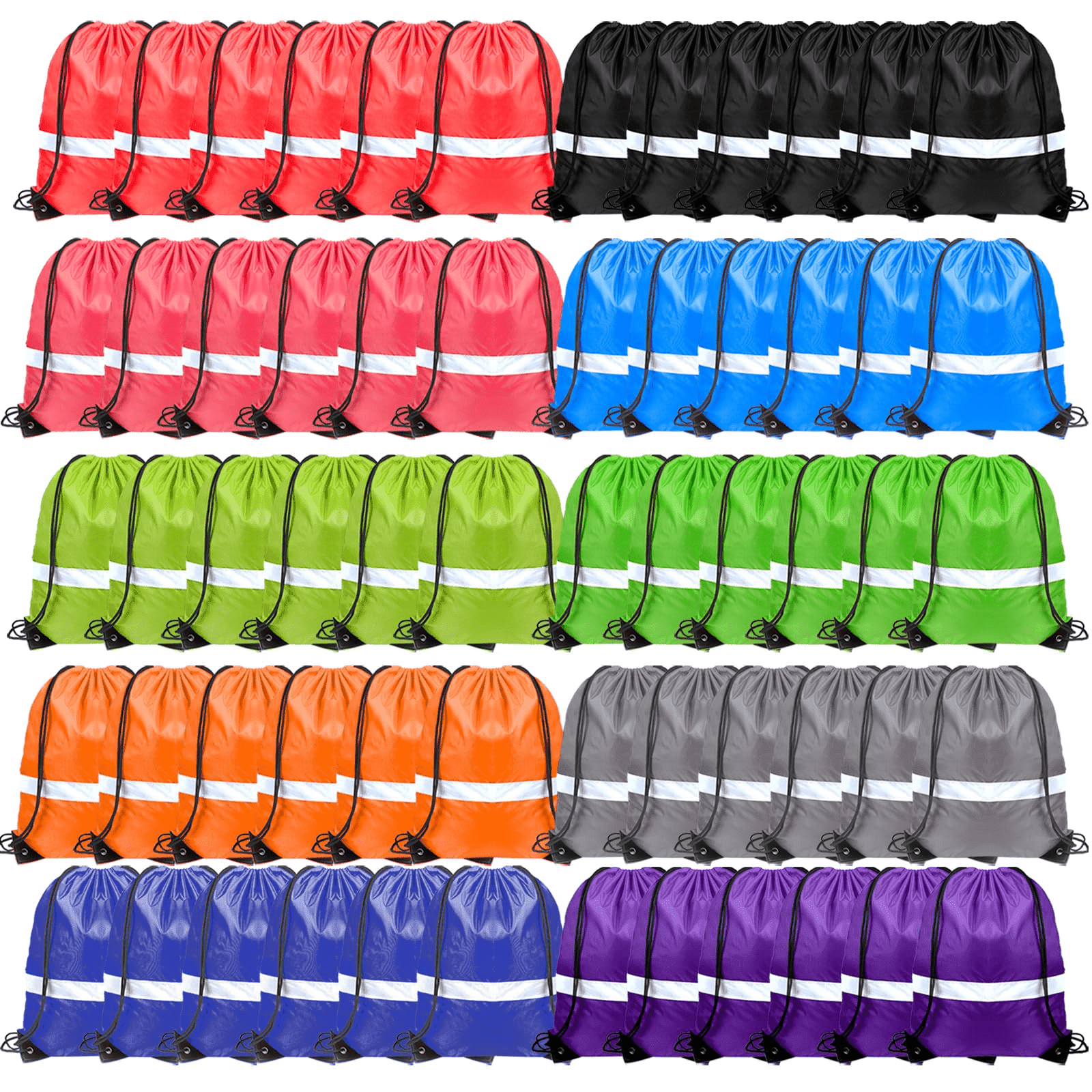 Northern Brothers 60 Pcs Lightweight Nylon Drawstring Reflective ...