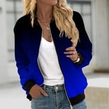 Goodtrade8 Coats for Women Winter Zip up Bomber Jacket Casual Pocket ...