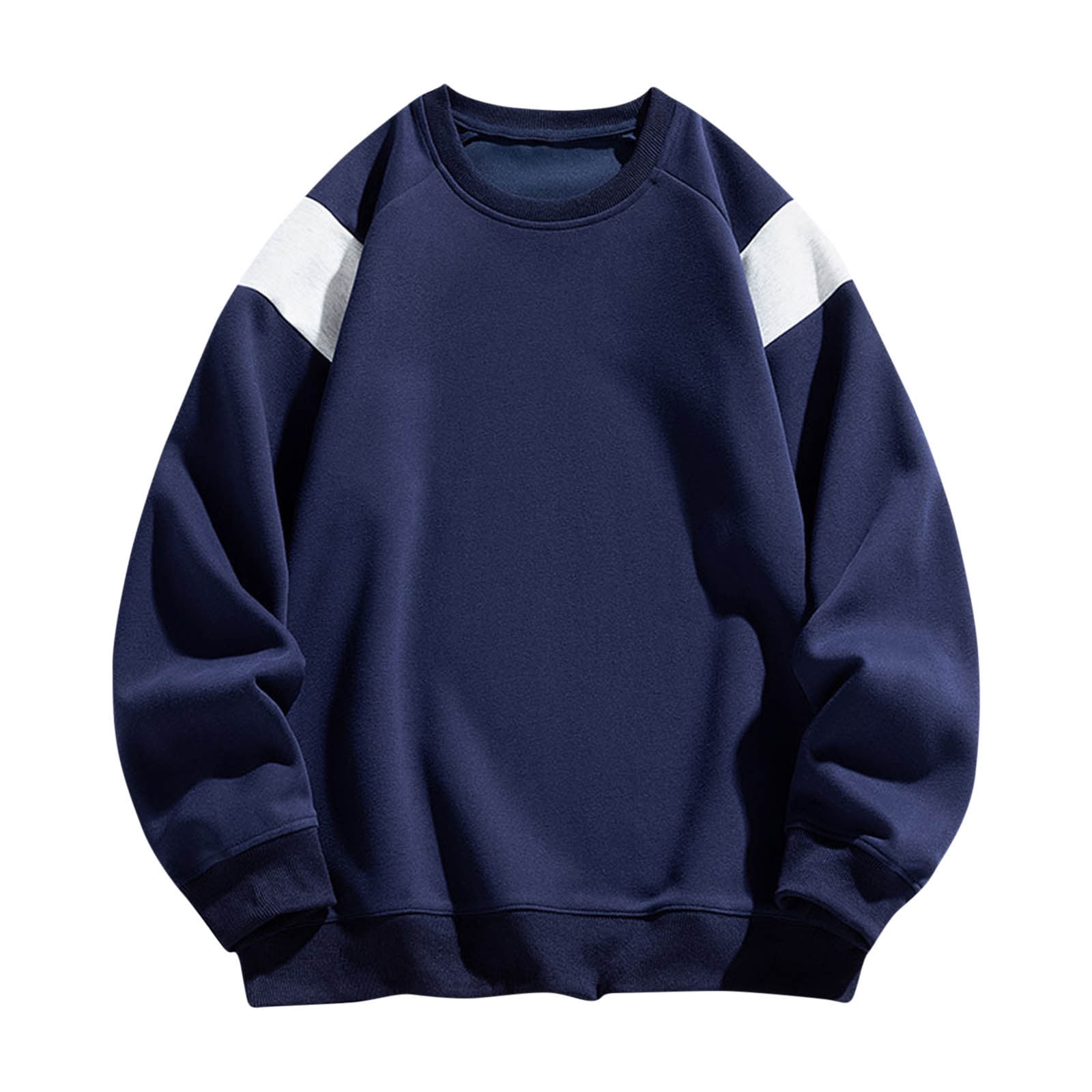Goodtrade8 Color Block Mens Tops Casual Long Sleeve Crew Neck Oversized ...