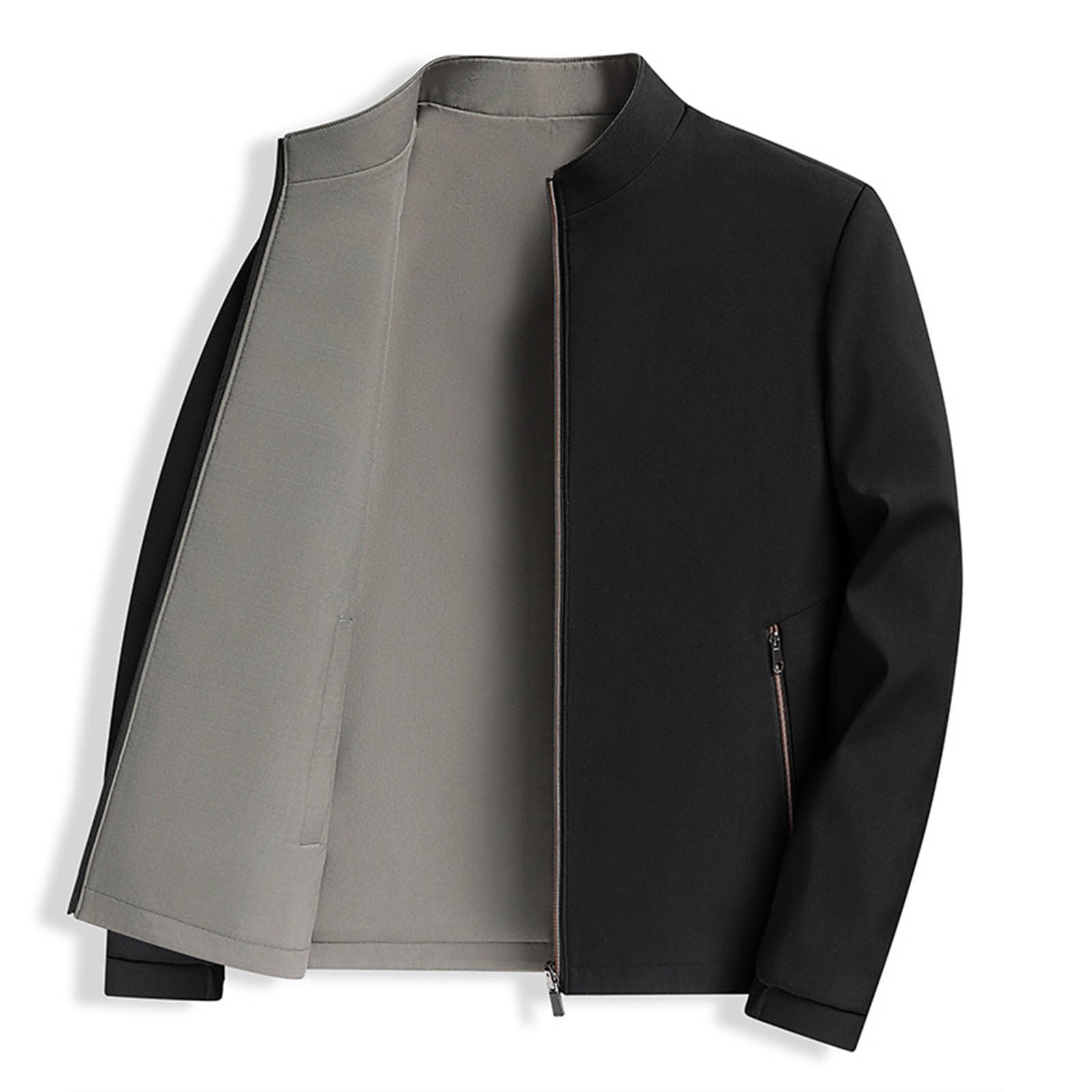 Goodtrade8 Double-sided Shirt Jackets Zip up Lapel Winter Jackets for ...