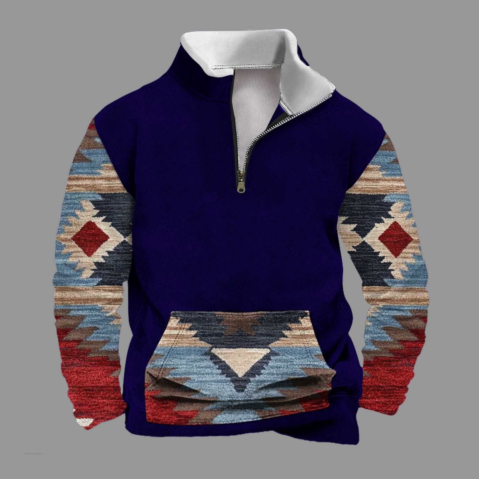 Goodtrade8 Graphic Oversized Sweatshirts for Men Half Zipper High Neck ...