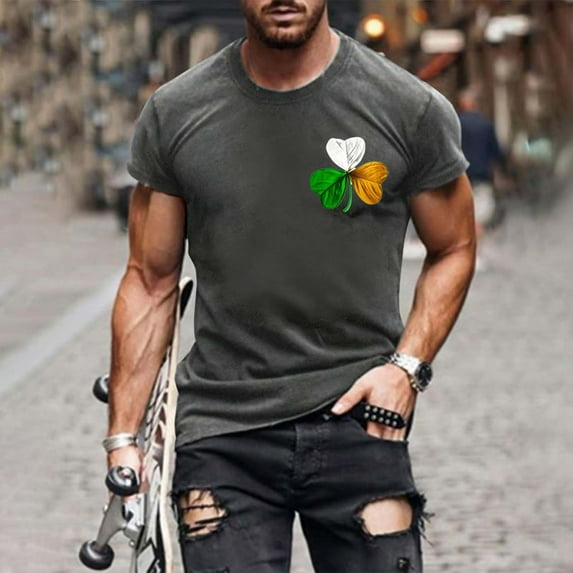 Goodtrade8 Men's St.Patrick's Day Green Lucky Big and Tall Short Sleeve ...