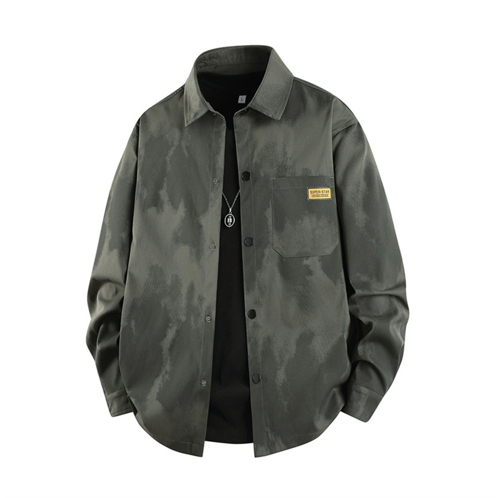 Goodtrade8 Mens Winter Jackets and Coats Button Casual Shirt Jacket ...