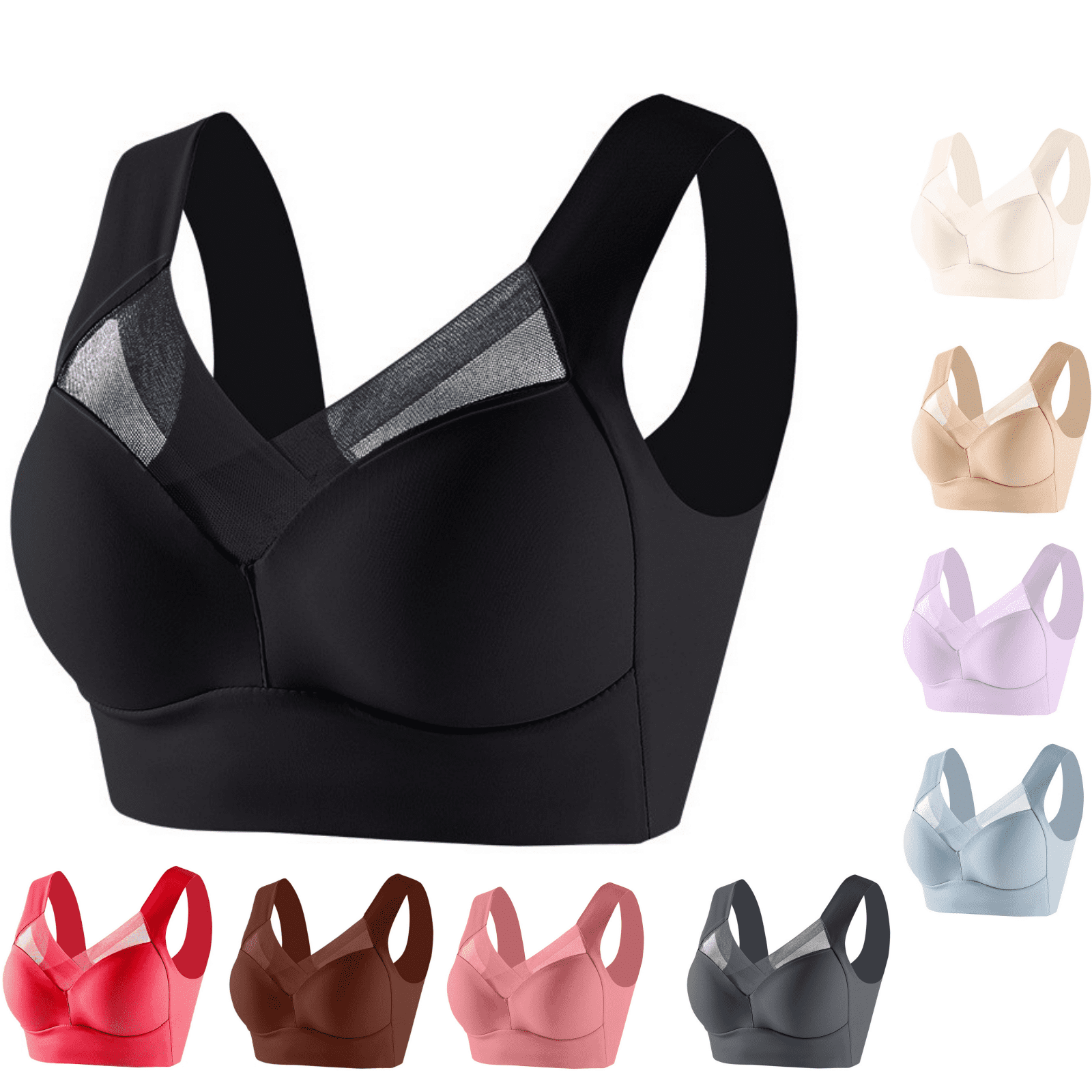 Goodtrade8 Push up Women Bras Full Figure Wireless Minimizer Bras Soft ...