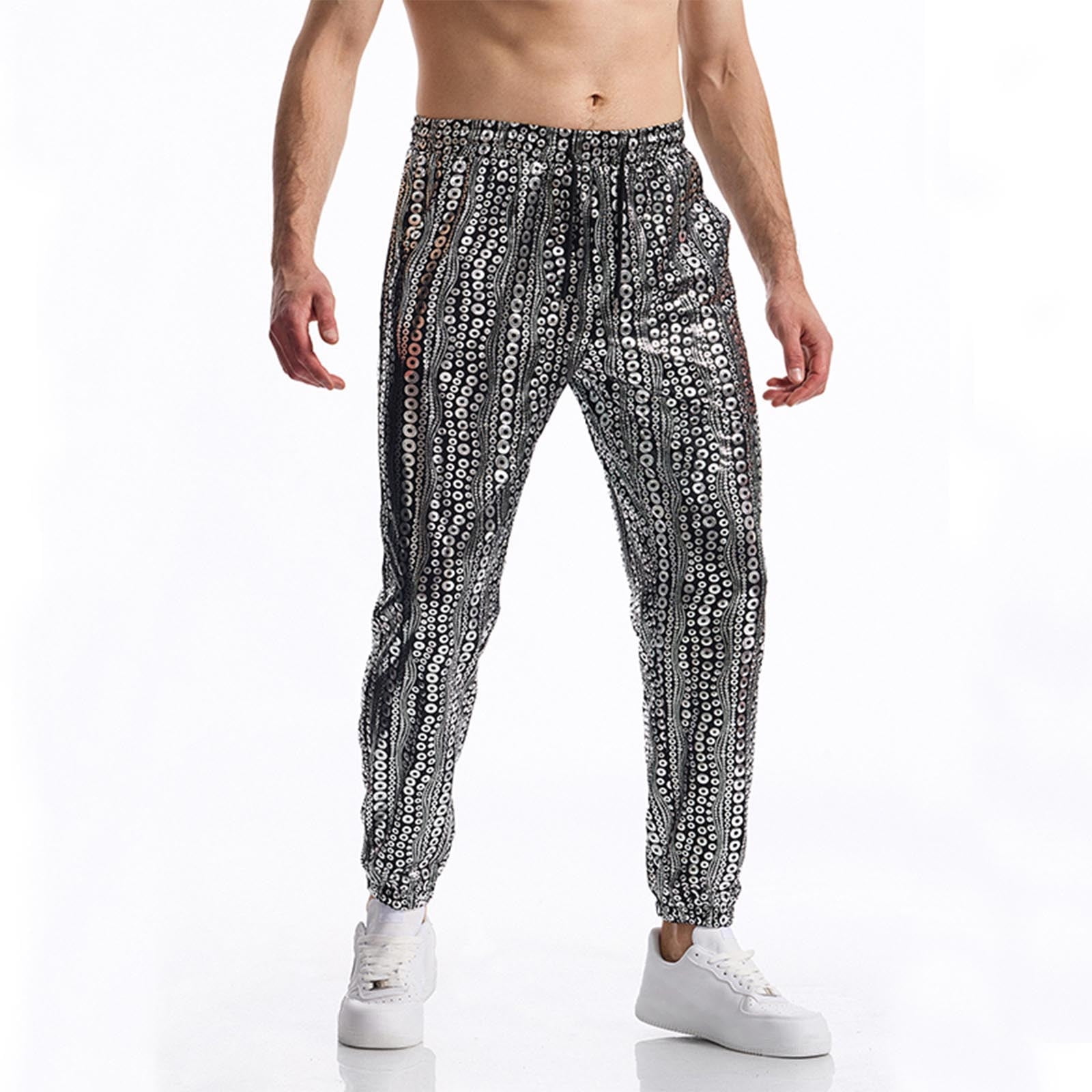 Goodtrade8 Sweatpants Men with Pockets Joggers Elastic Waist Solid ...