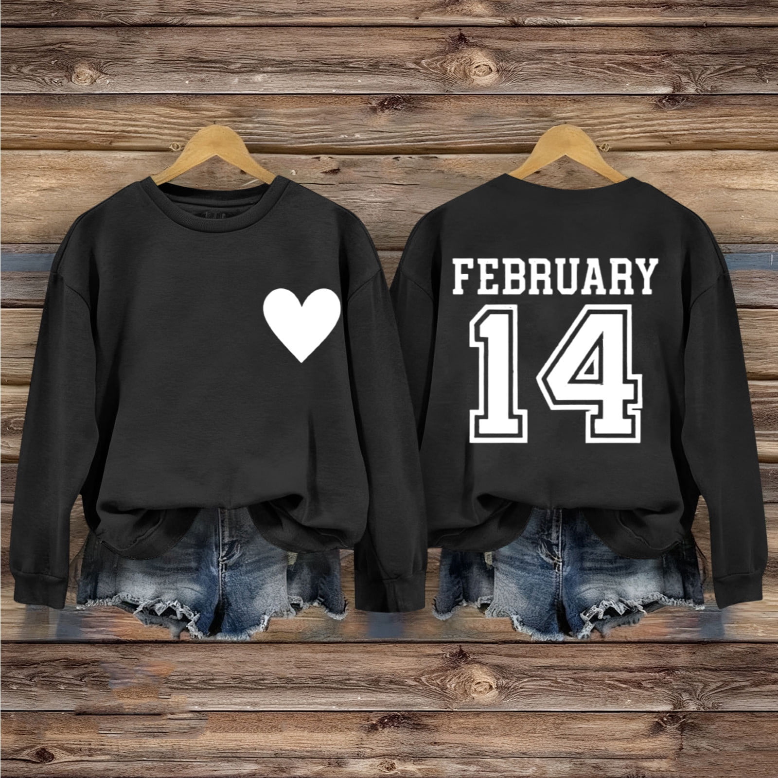 Goodtrade8 Womens Valentine Sweatshirts Long Sleeved Shirts Gifts for ...