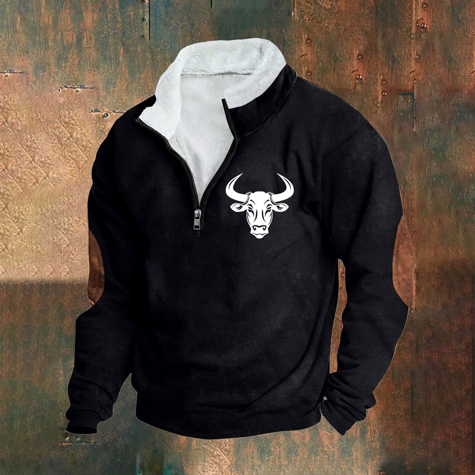 Goodtrade8 Zip Mock Neck Mens Tops Long Sleeve Graphic Half Zipper ...