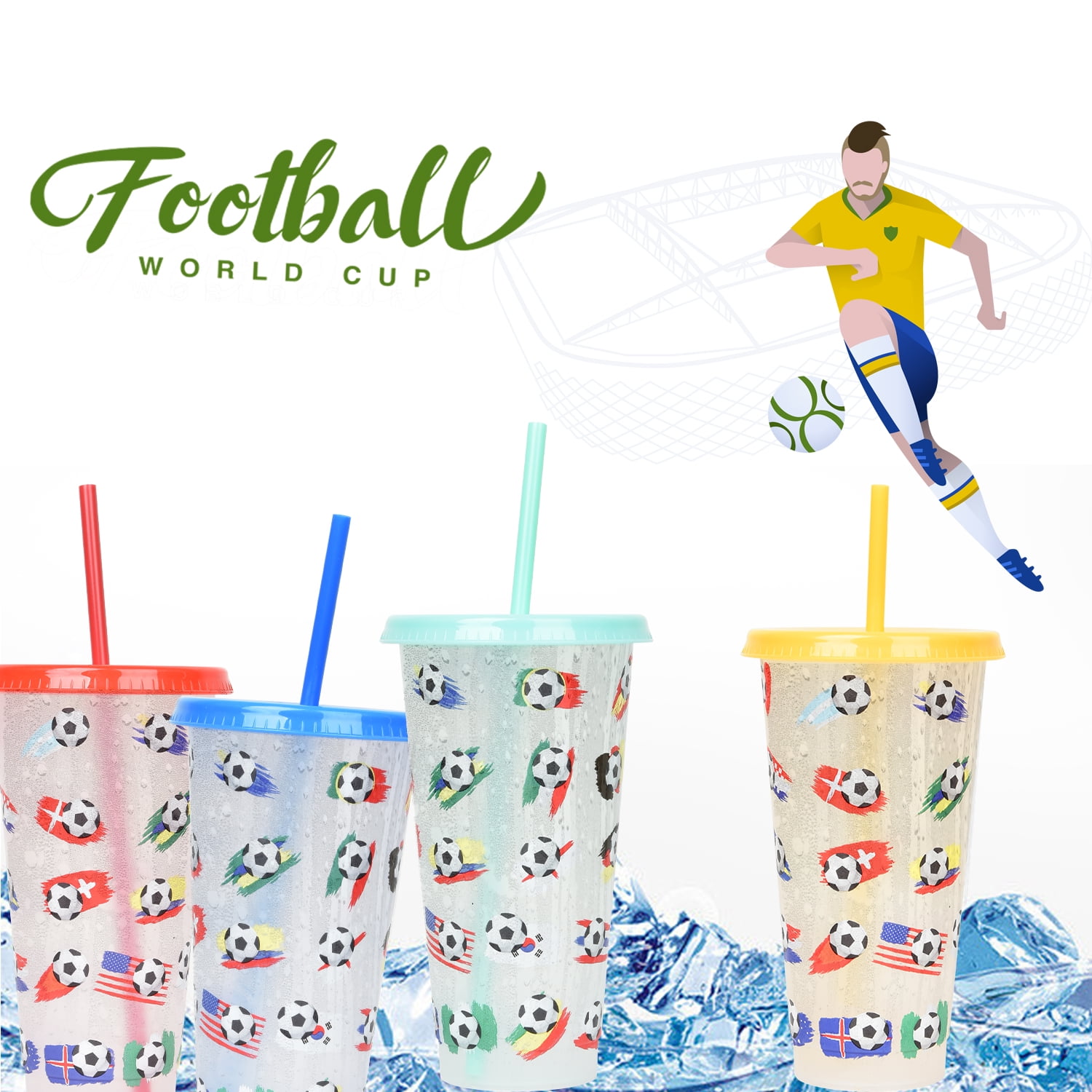 Goodwill 4 Pack BPA Free Reusable Tumbler with Straw, Lid, 24-27 oz ...