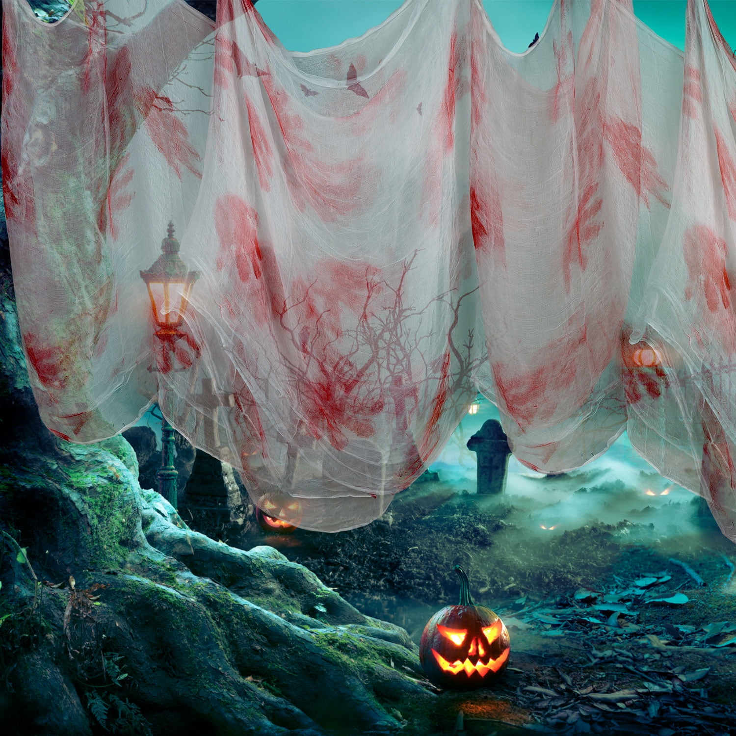 Goodwill Bloody Handprints Creepy Cloth Spooky Halloween Party Gauze ...