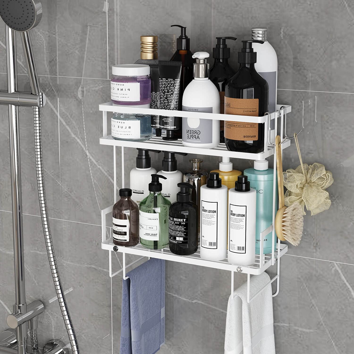 Goodwill Over The Toilet Storage Shelf, 2-Tier Bathroom Organizer ...