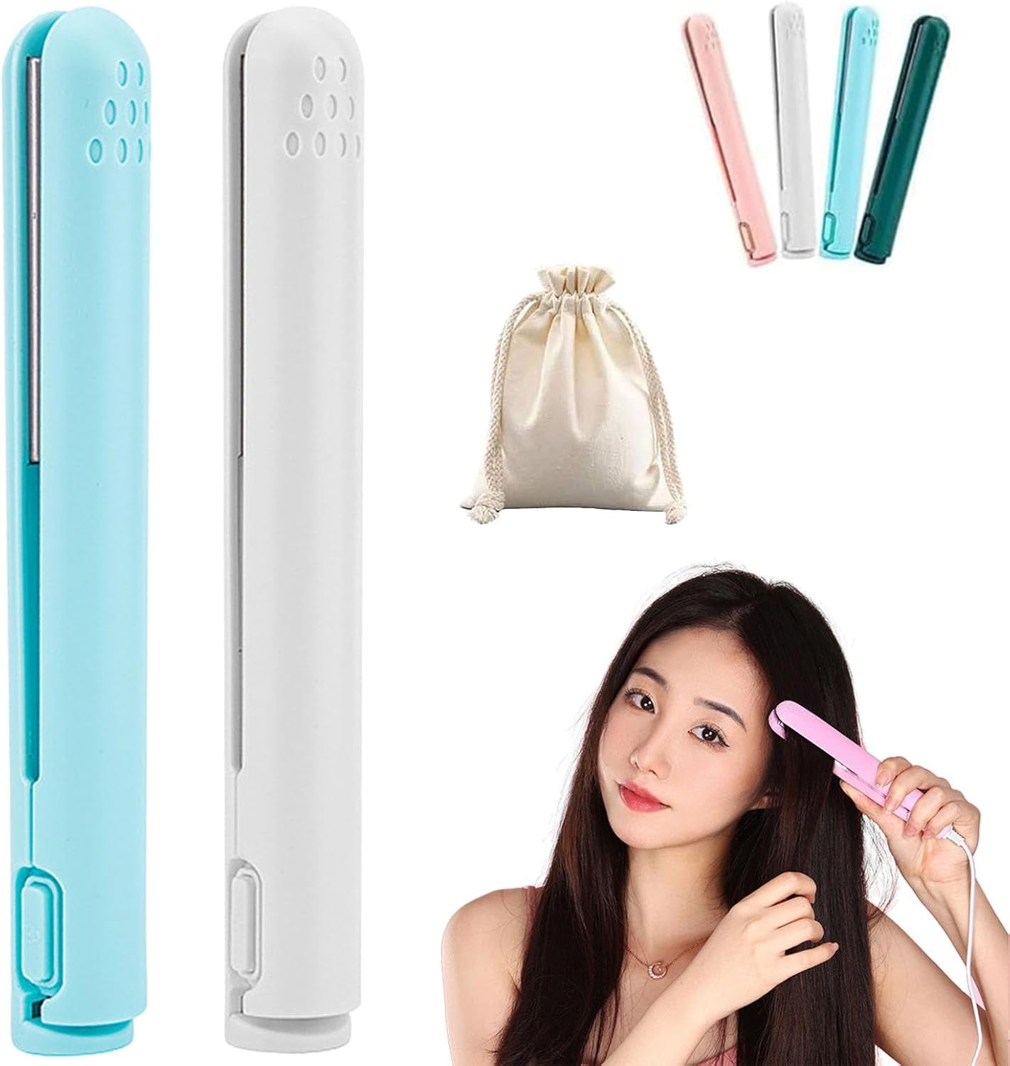 Goodwillbrave Mini Dual Purpose Curling Iron, 2024 Upgrade 2-in-1 USB ...