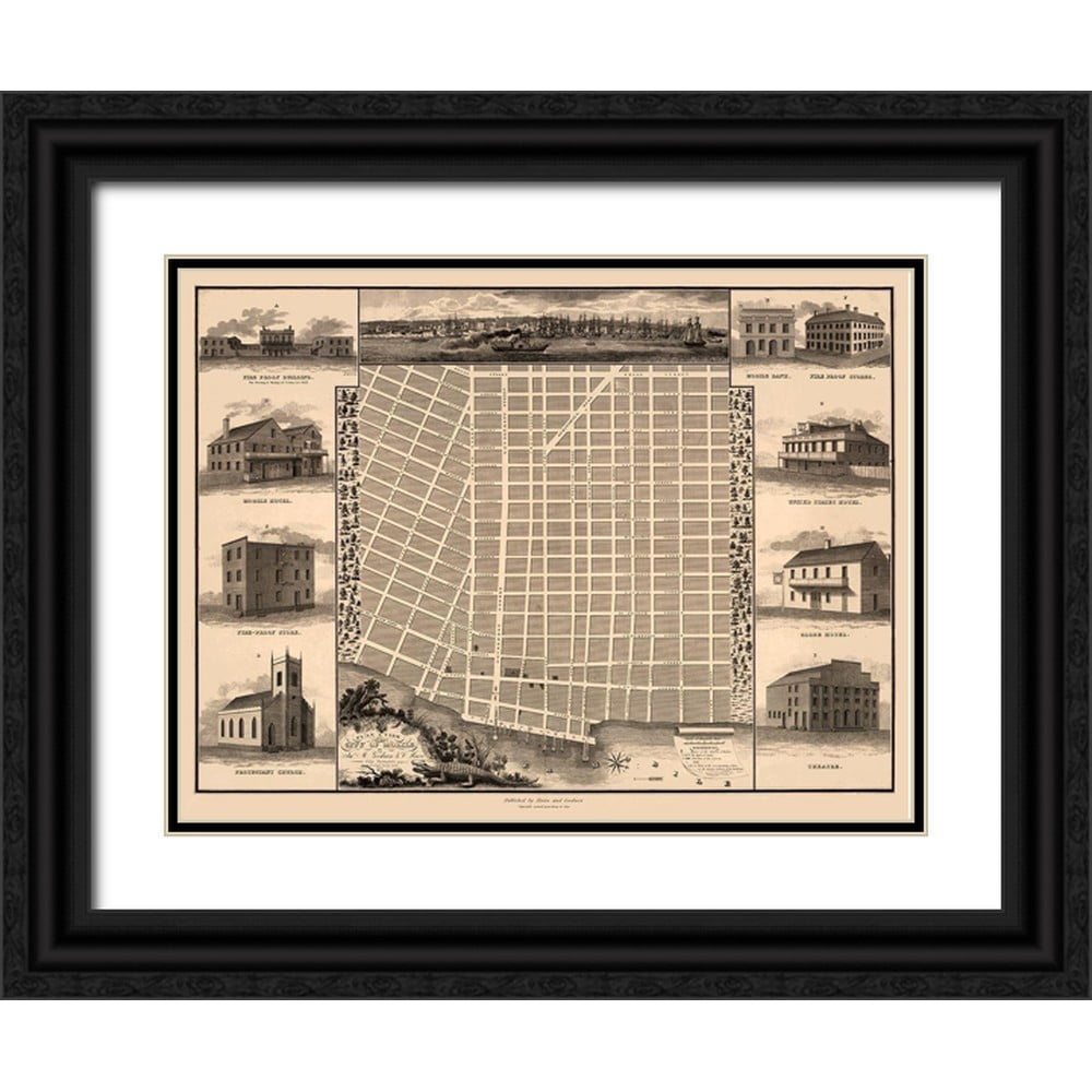 Goodwin 14x12 Black Ornate Wood Framed with Double Matting Museum Art ...