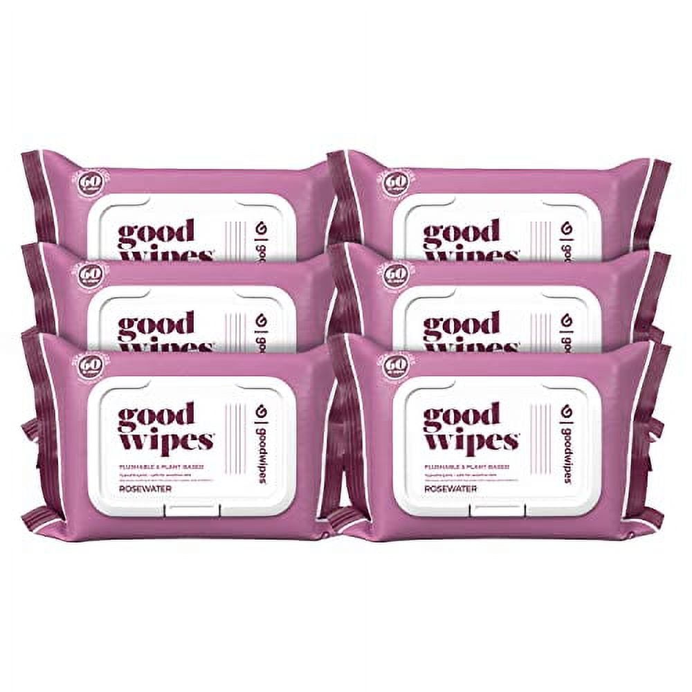 Goodwipes Flushable Aloe Wipes, Rosewater, Septic Safe, 360 Count ...