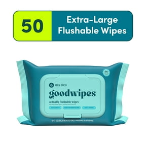 goodwipes Rosewater Flushable Wipes, 60ct, Biodegradable ...