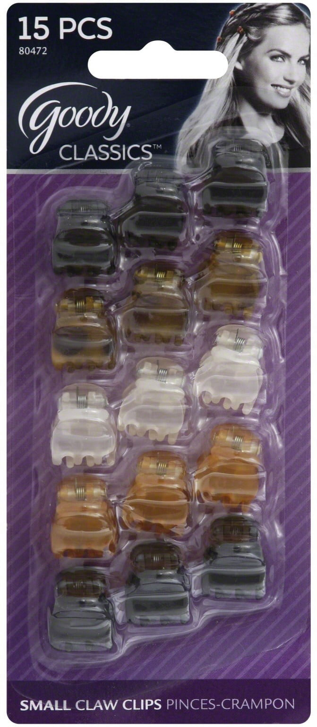 Goody Mini Crown Hair Claw Clips, 15 Count, Assorted Colors, SlideProof ...