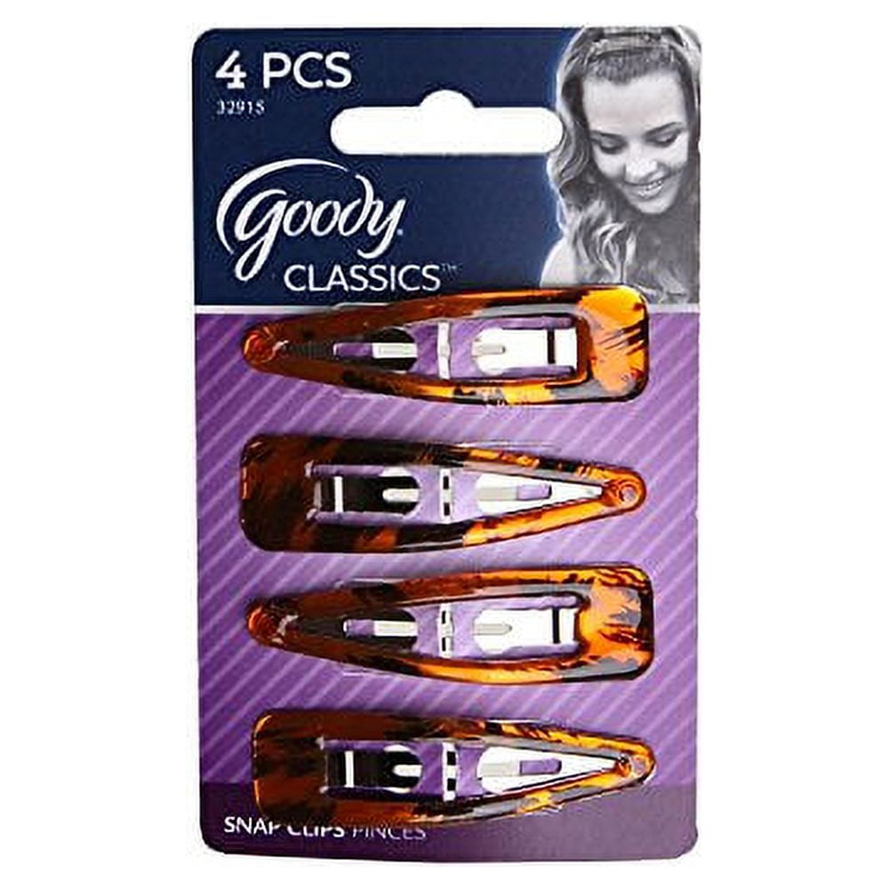 Goody Classics Contour Clip, Shiny Tort, 4 Count - Walmart.com