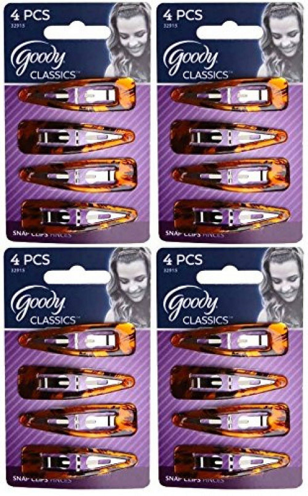 Goody Classics Contour Clip, Shiny Tort, - 4 Packs Of 4 Count = 16 ...