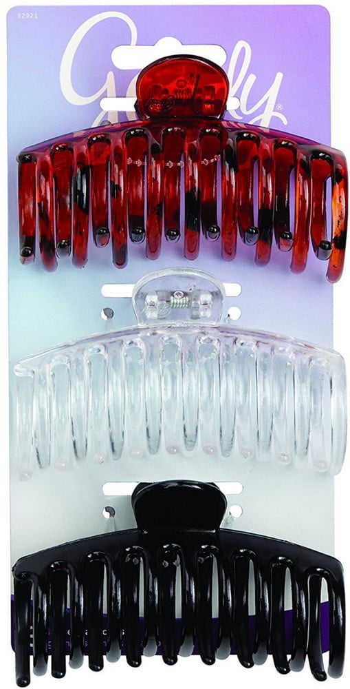 Goody Classics Medium Spiral Claw Clip, Pack of 2, Brown, Clear, Black ...