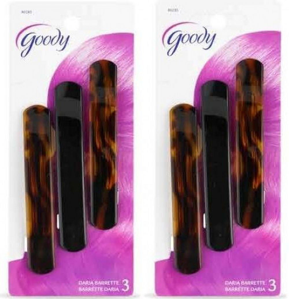 Goody Classics Hair Clip Rounded Barrette - 6 Count, Black and Tortoise ...