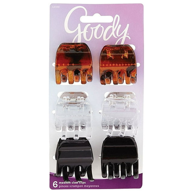 Goody Classic Claw Hair Clips Pack, 6 Count - Walmart.com