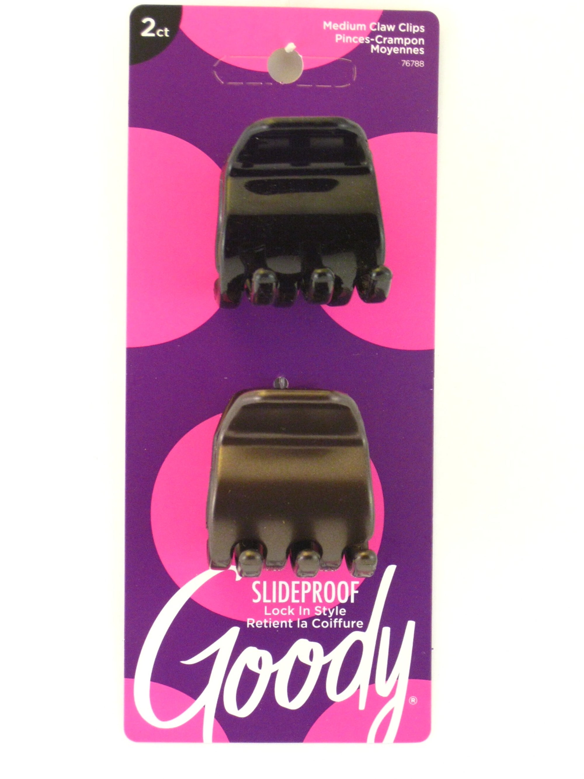 Goody Slideproof Claw Hair Clips, Black, 1/4 Size, Secure Hold, 2 ...