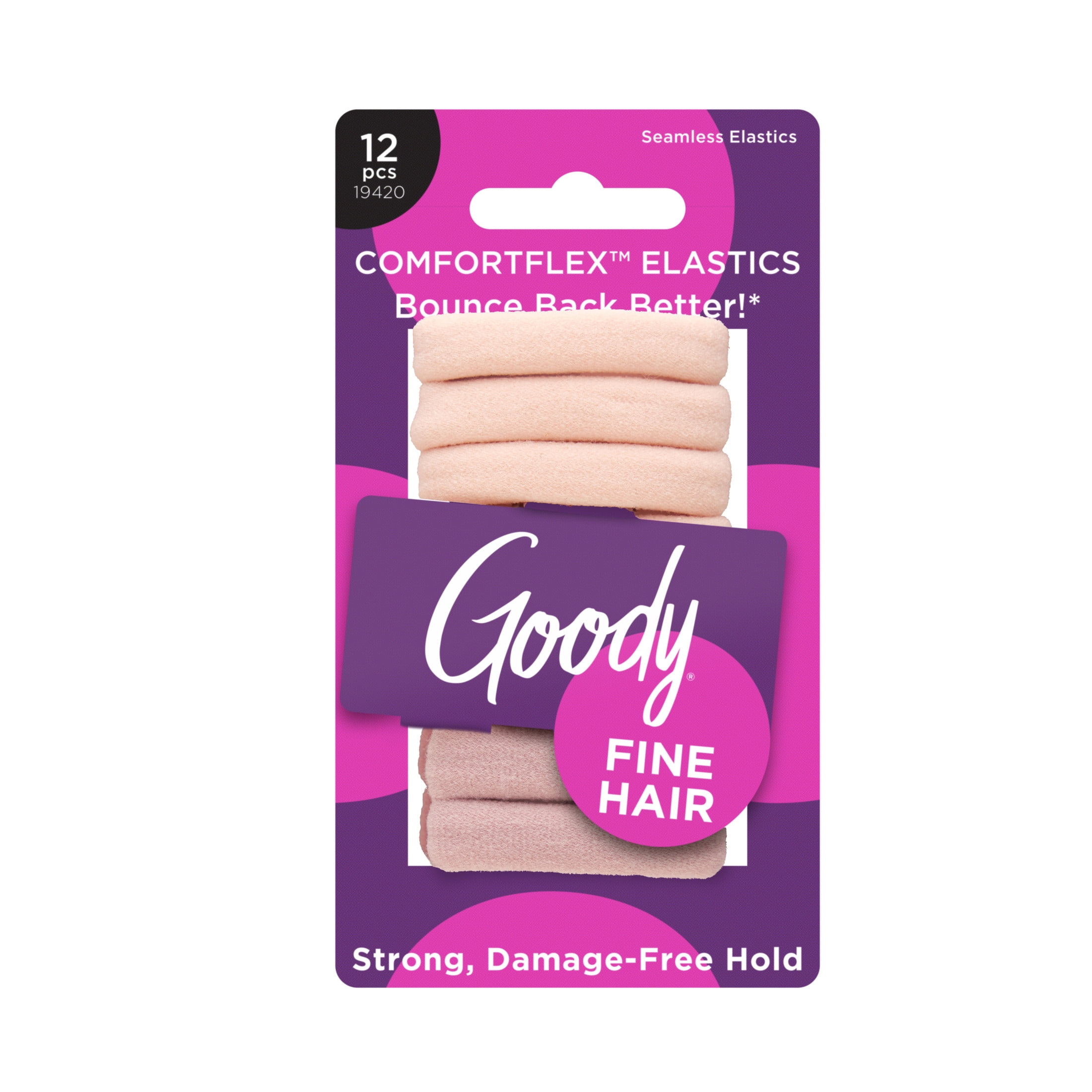 Goody Ouchless ComfortFlex Fine Hair Seamless No-Slip Hair Ties, Pink ...
