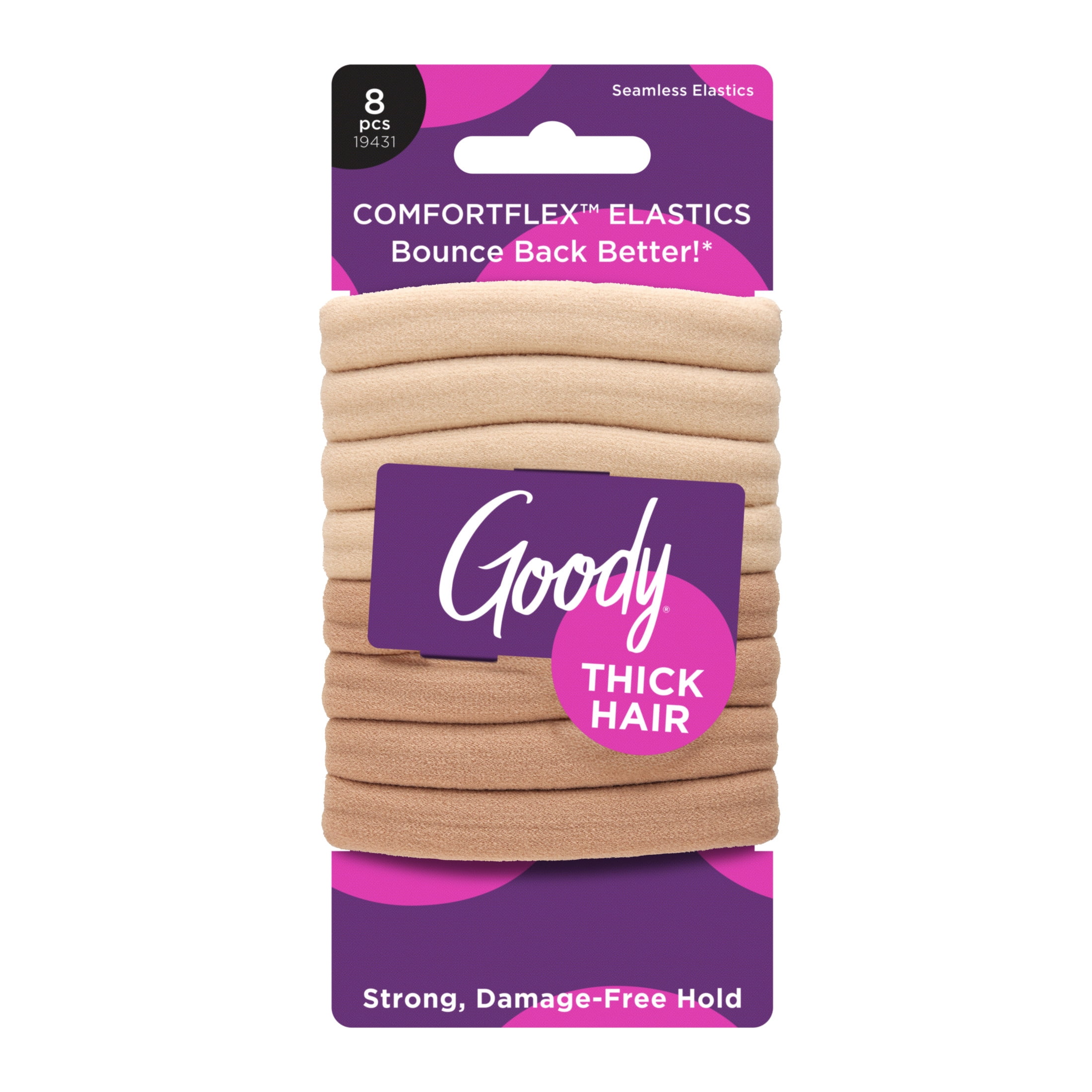 Goody ComfortFlex Ouchless Blonde Seamless Hair Elastics for Thick Hair ...