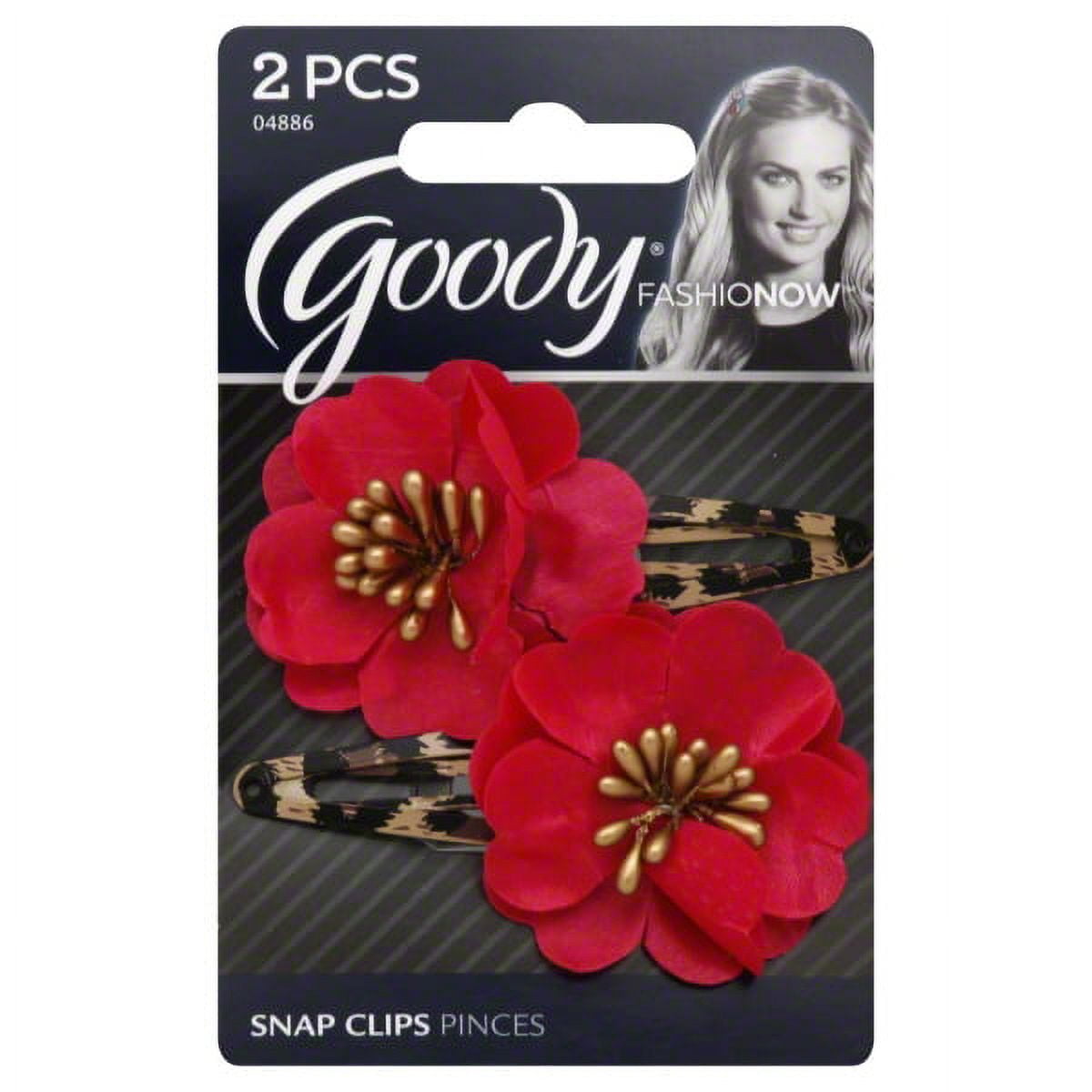 Goody FashioNow Fabric Flower Snap Clips Black 2 count - Walmart.com