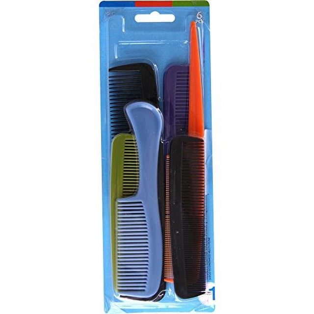 Goody Family Set of 6 Plastic Hair Combs - Assorted Colors, 1 Pack ...