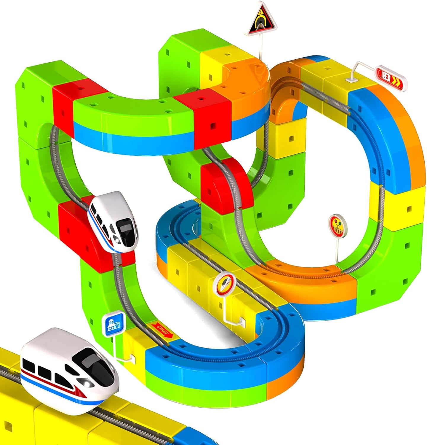Goody King Electric Train Set for Kids, 69Pcs Build 3D DIY Track ...