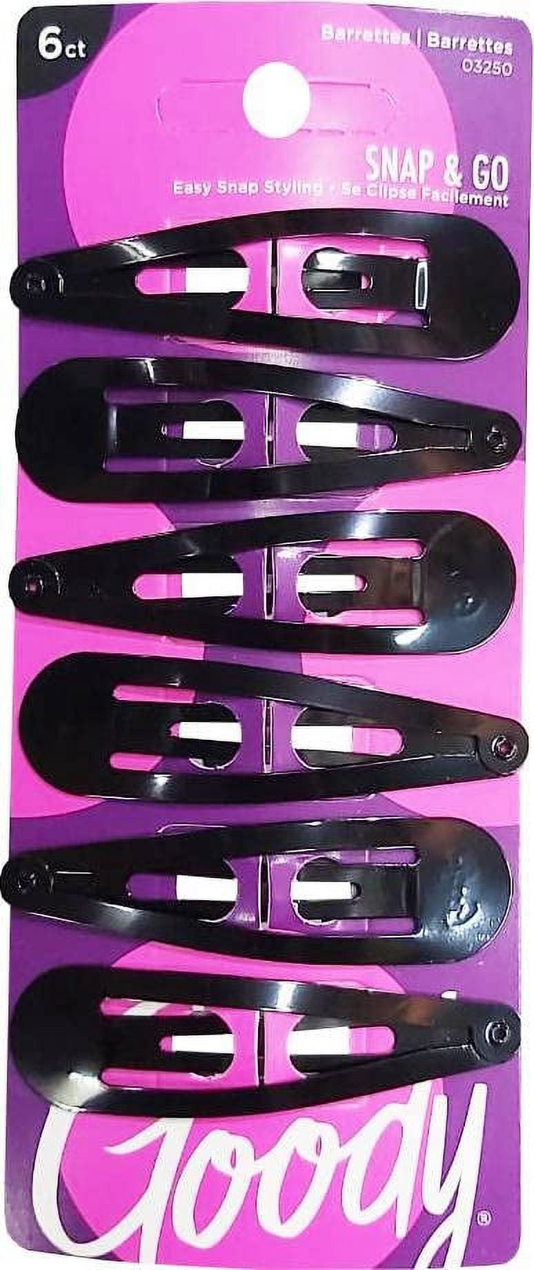 Goody Metal Contour Hair Snap Clips - 6 Count, Black and Brown - Just ...