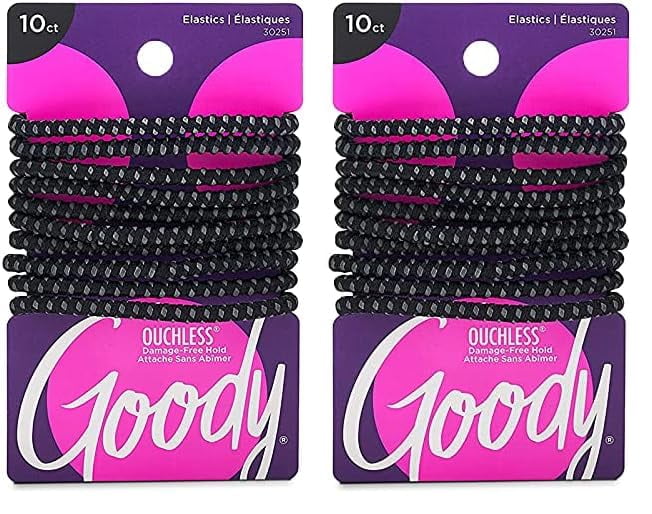 Goody Nonslip Womens Elastic Hair Tie - 10 Count, Black - 4MM for ...