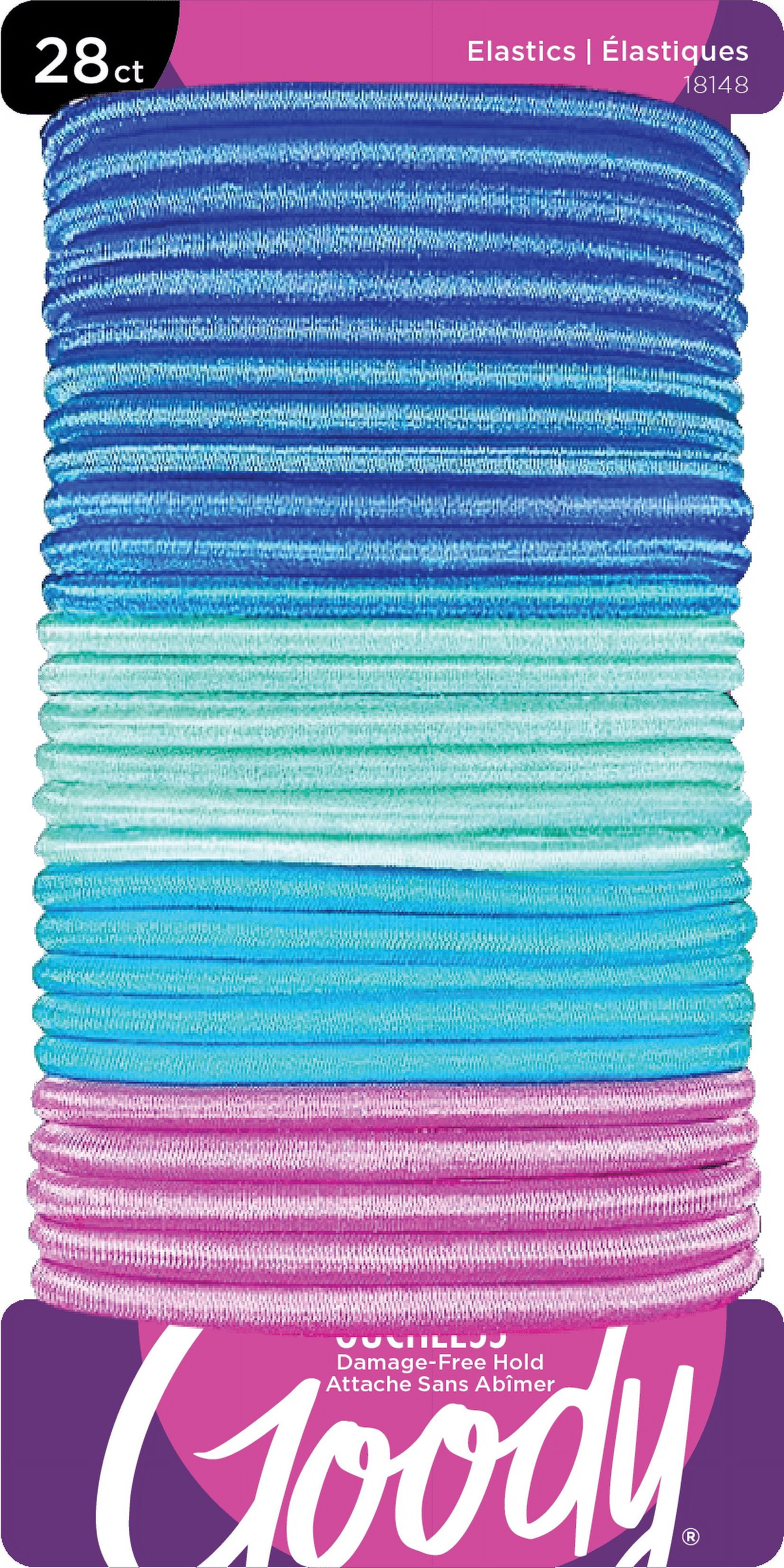 Goody Colored Hair Elastics 28ct with Smart Stretch Core for All Hair ...