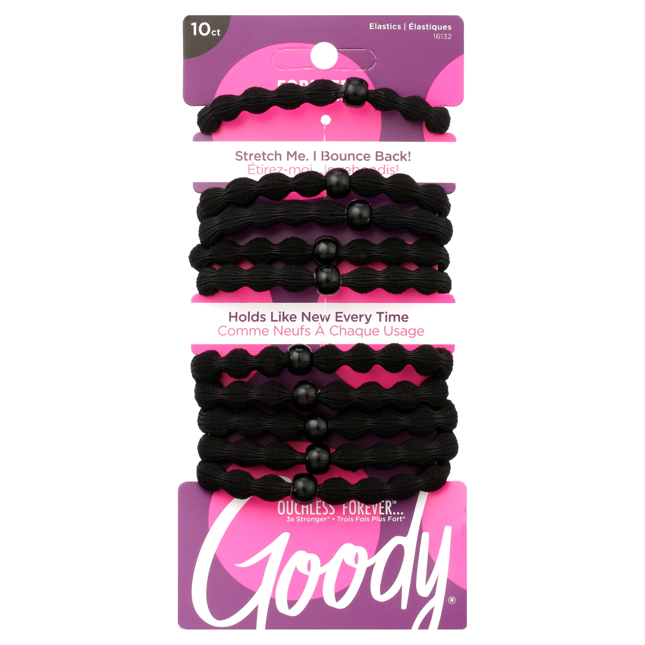 Goody Ouchless® Damage-Free Forever™ Black Elastics 10Ct - Walmart.com